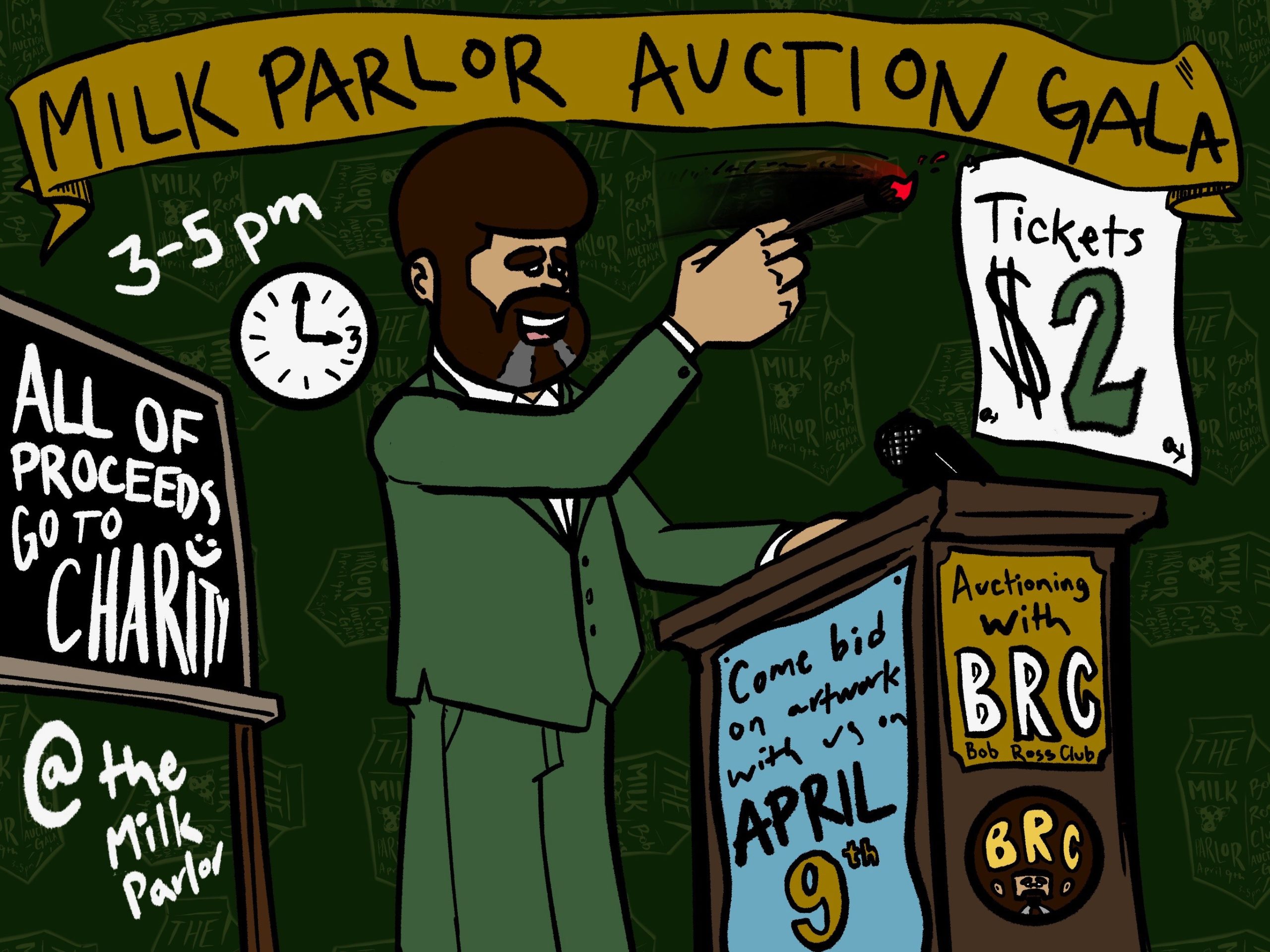 Bob Ross Club Auction Gala - The Milk Parlor